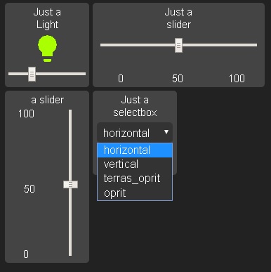 New widgets: input slider(horizontal and vertical), input select and ...